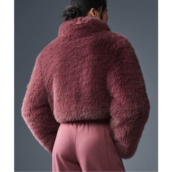 ALO Yoga | Jackets & Coats | Alo Opulent Faux Fur Cropped Jacket Nwt ...